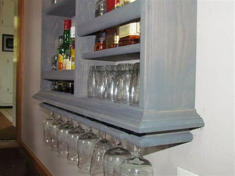 Mini Bar Weathered Gray Wine Rack Liquor Cabinet 3 X 2 Minimalist