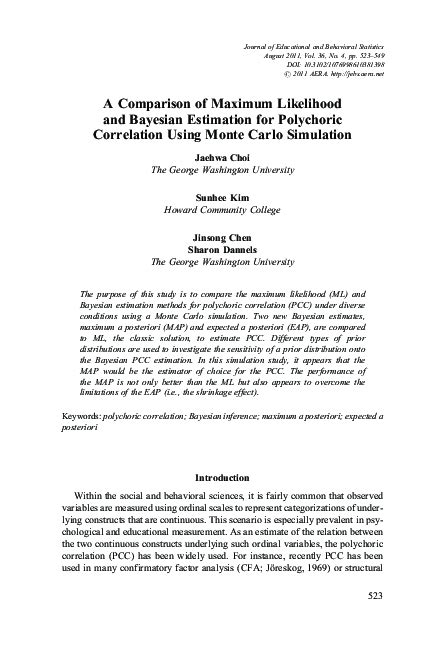 Pdf A Comparison Of Maximum Likelihood And Bayesian Estimation For