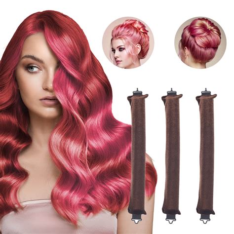 3pcs 7 Colors Heatless Hair Curler Flexi Rods Heatless Curling Rod For