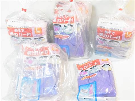 【未使用に近い】ロング 腕カバー付き ビニール手袋 ゴム手袋 ゴム サイズl 長袖 腕カバー付き 長さ60㎝ 20個 未使用品長期保存の落札