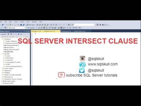 Intersect Clause in SQL Server - YouTube