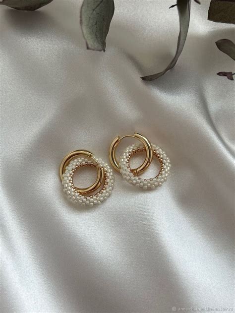 Серьги кольца Серьги бублики Серьги конго Серьги из бисера в интернет магазине на Ярмарке