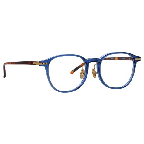 Linda Farrow Arnold Angular Optical Frame In Navy Lf63ac8opt