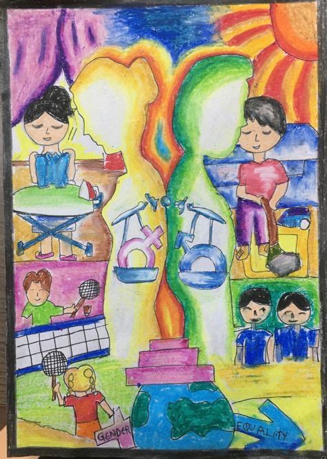 Creative Posters On Gender Equality Drawing