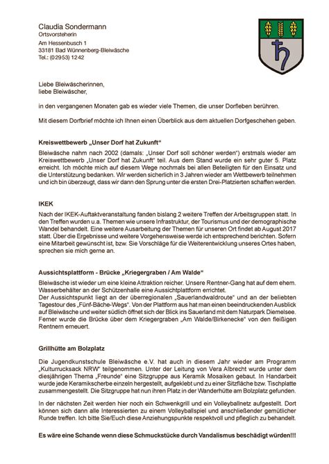 Ortsvorsteherin Claudia Sondermann Informiert