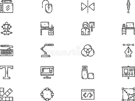 Graphic Designer Icons Collection Is A Vector Illustration With