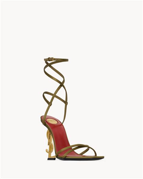 Opyum Sandals In Satin Crepe Saint Laurent Ysl Us