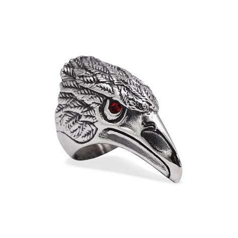Talon Red Eyed Eagle Steel Signet Ring