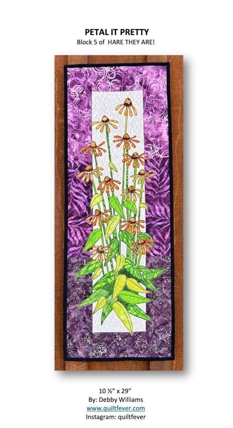 Coneflower Wall Quilt Pattern Raw Edge Appliqué Pdf Pattern Etsy