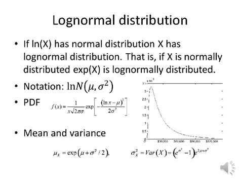 Probability Distribution Functions Normal Distribution Lognormal Distribution Mean
