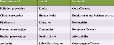 Variety Of Economic Social And Environmental Issues Litman 2011 Download Scientific Diagram