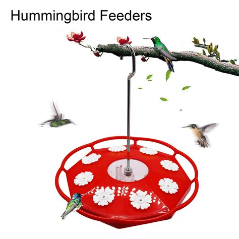 Bullpaw 600ml Hummingbird Feeder Outdoor Hanging Wildbird Feeder With 8