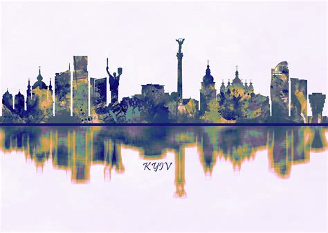 Kyiv Skyline Mixed Media By NextWay Art Fine Art America