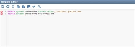 how can i set delete config in junos space template cloud