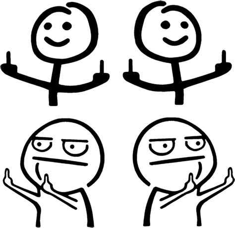 Slaced Middle Finger Meme Stick Figure Decal 4 Pack Funny Stick Figure