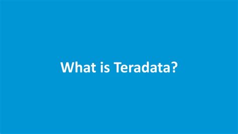 getting started with teradata pdf