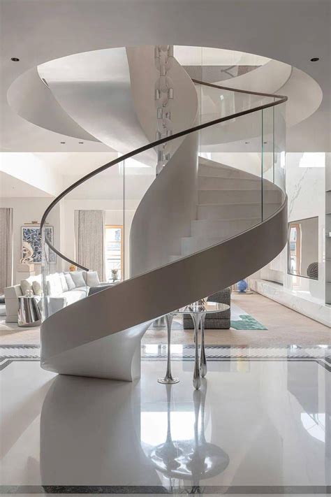 Spiral Staircase With Glass Railing Elegant Modern Design For Any Space