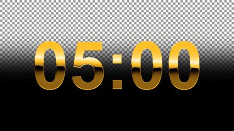 Golden Arial Bold Minute Countdown Transparent Background Free