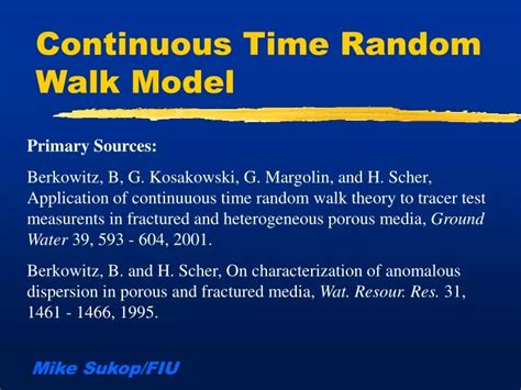 Ppt Continuous Time Random Walk Model Powerpoint Presentation Free