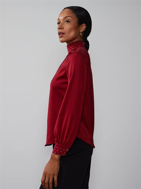 Mock Neck Embellished Top New York And Company
