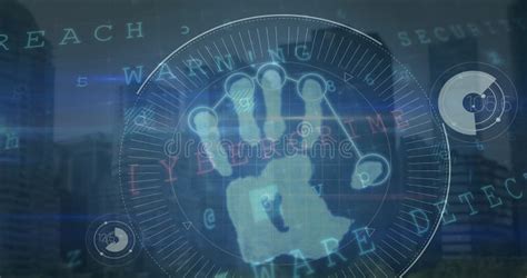 Image Of Digital Key And Binary Code Over Hands Of Caucasian