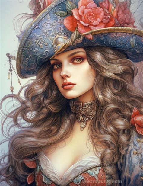 48 Beautiful Pirate Princess Coloring Book Printable For Adults Grays