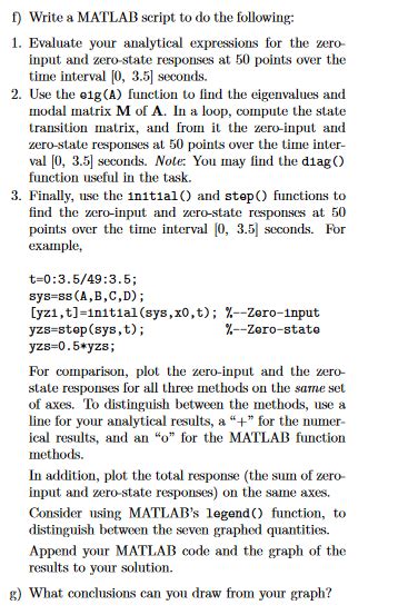 Problem Zero Input And Zero State Response In Chegg
