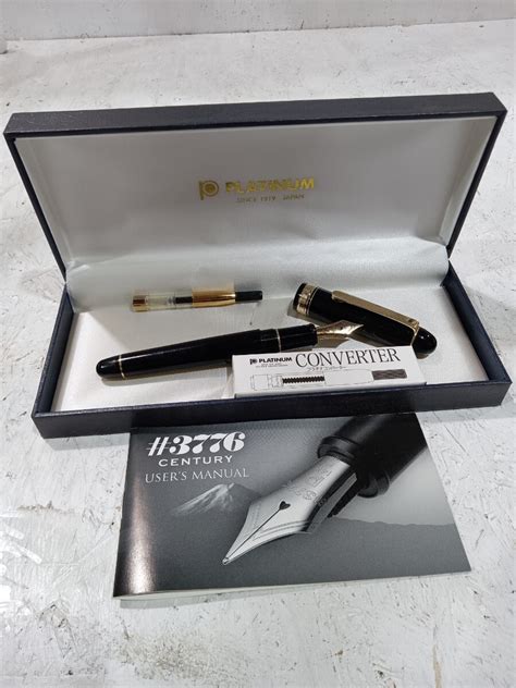 【傷や汚れあり】platinum プラチナ プラチナム ペン先 14k 万年筆 3776 筆記用具 文房具 ブラック ゴールドの落札情報詳細