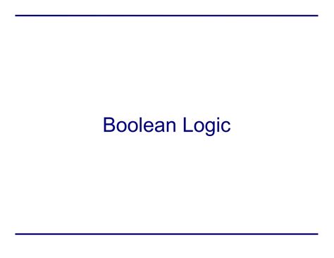 Boolean Logic Ppt