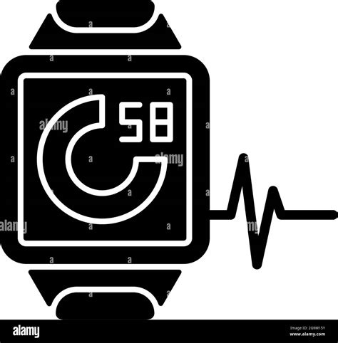 Online Fitness Activity Tracker Black Glyph Icon Stock Vector Image