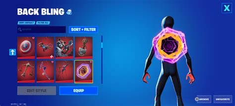 Hexagons On Spider Verse Portal Back Bling Are Not Lit Rfortnitemobile