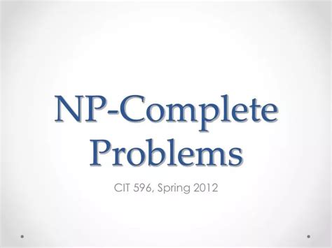 PPT NP Complete Problems PowerPoint Presentation Free Download ID 692473