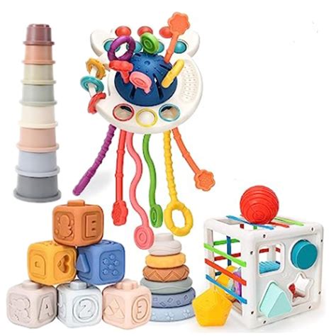 Jucarie Educativa Montessori Set 5 In 1 Interactiva Pentru Bebelusi