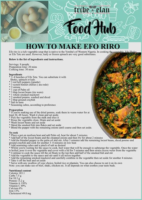 Food Hub Efo Riro Vegetable Soup A Rich Source Of Vitamin A Tribe