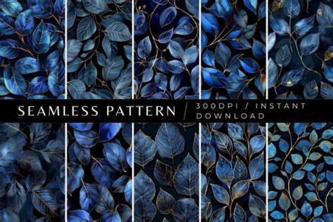 Gold Foil Leaves Seamless Patterns Graphic By Inknfolly · Creative Fabrica