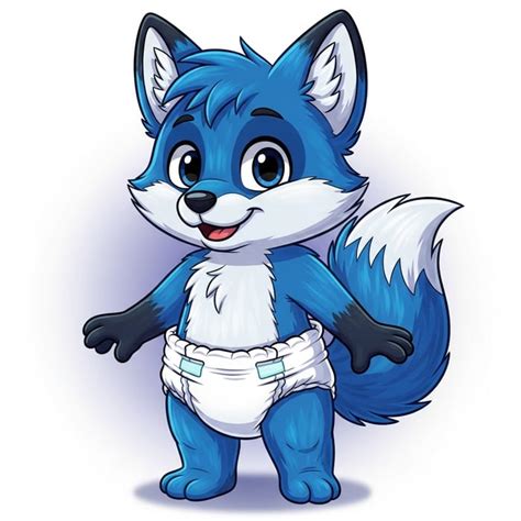Adorable Blue Fox Fursona In Fresh Diaper Art Ai Art Generator Easy
