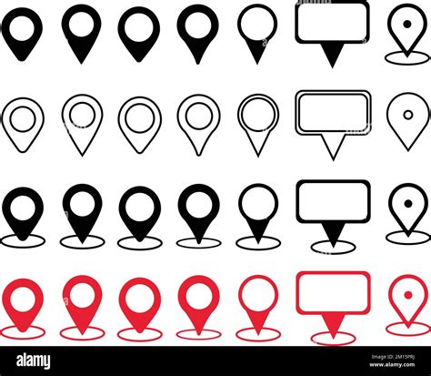 Big Set Location Icon Map Pin Sign Location Pin Place Marker Group