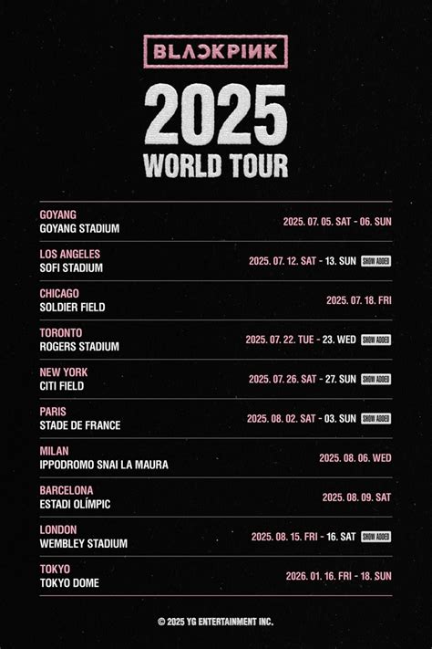 世界级k Pop组合blackpink28日公布了以完整体回归的2025世界巡演的追加举办地。组合所属公司yg娱乐表示，他们将于7月5日~6日