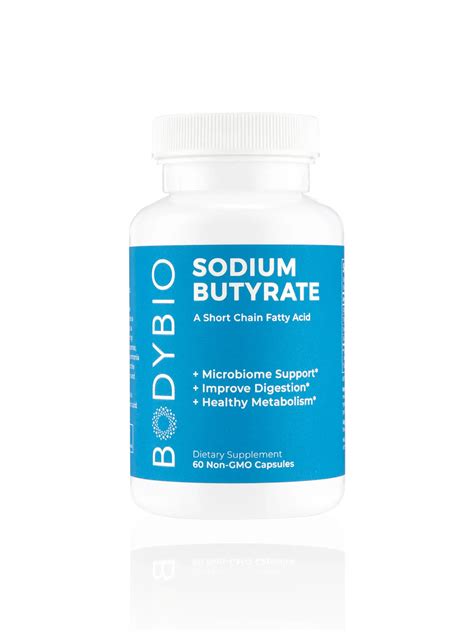 Bodybio Sodium Butyrate Premium Gut And Immune Health Supplement 60