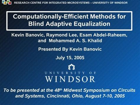 Computationally Efficient Methods For Blid Adaptive Equalization
