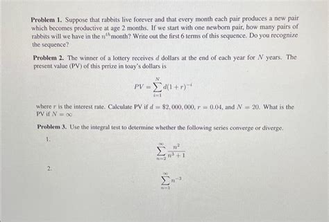 Solved Problem 1 Suppose That Rabbits Live Forever And That