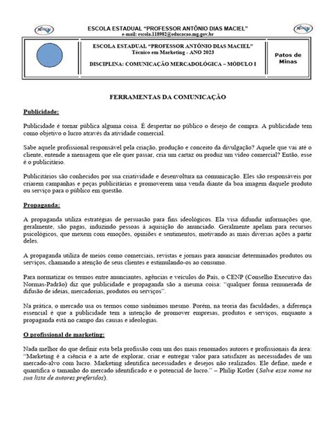 Diferença Entre Publicidade E Propaganda Pdf Publicidade Marketing
