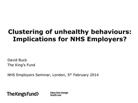 Ppt Clustering Of Unhealthy B Ehaviours Implications For Nhs