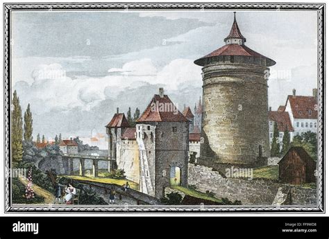 GERMANY NUREMBERG NThe Frauentor At Nuremberg Engraving Mid 19th