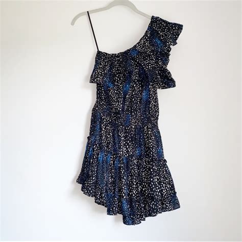 Buddy Love Dresses Buddy Love One Shoulder Ruffle Sofia Mini Dress In Peacock Xs Poshmark