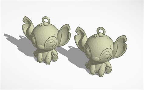 3d Design Stich Chaveiro Tinkercad