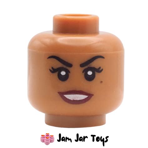 Lego Barbara Gordon Medium Nougat Head Beauty Mark Red Lips Hf205