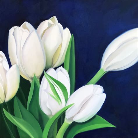 White Tulips Painting