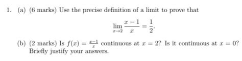 solved 1 a 6 marks use the precise definition of a