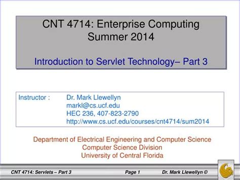PPT CNT Enterprise Computing Summer Introduction To Servlet Technology Part